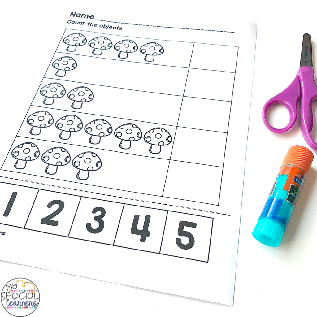 All About Fall Math Printables for Special Education - My Special Learners